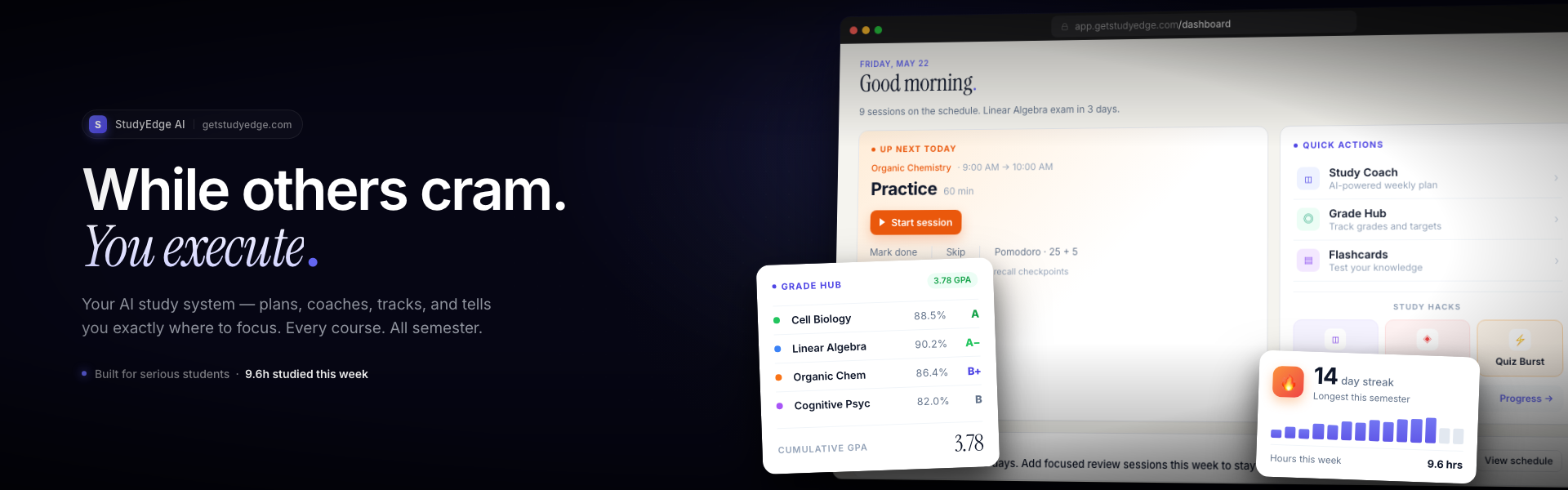 StudyEdge AI — AI Study Planner for College Students | getstudyedge.com